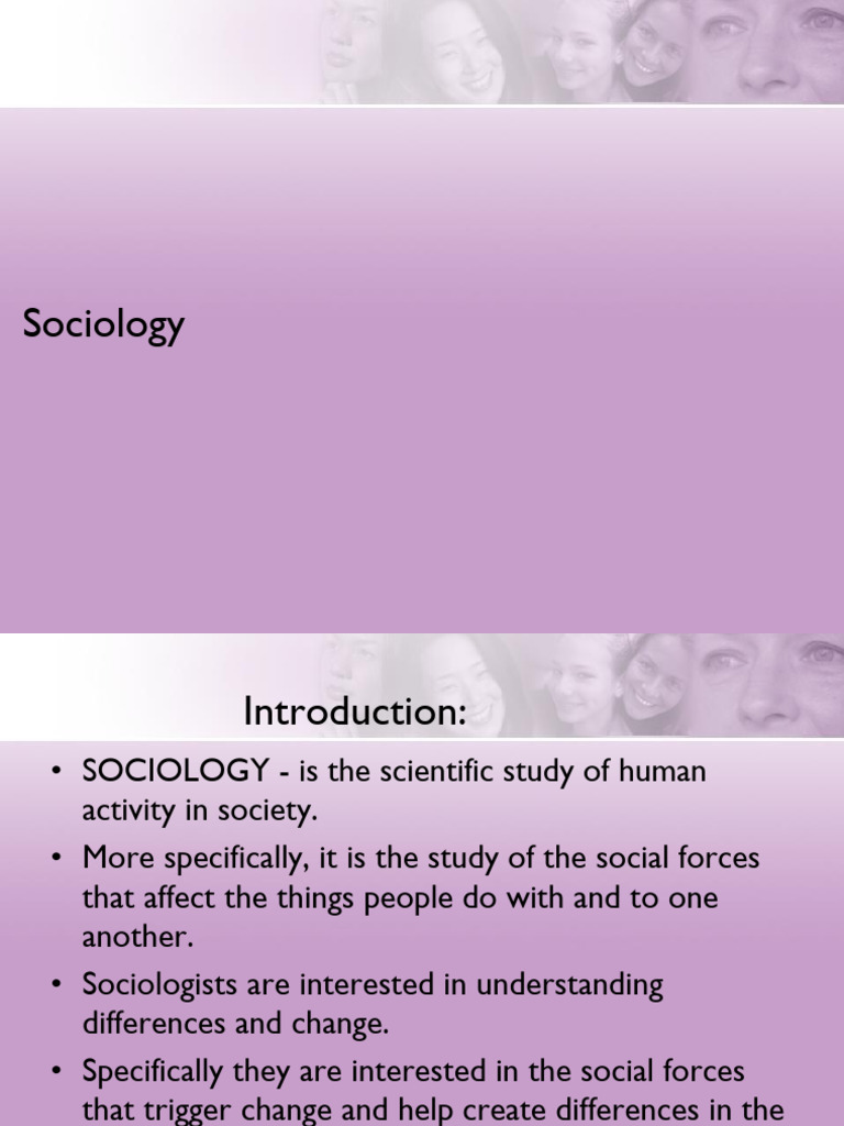 Lecture 1 Sociology-Introduction | PDF | Sociology | Society