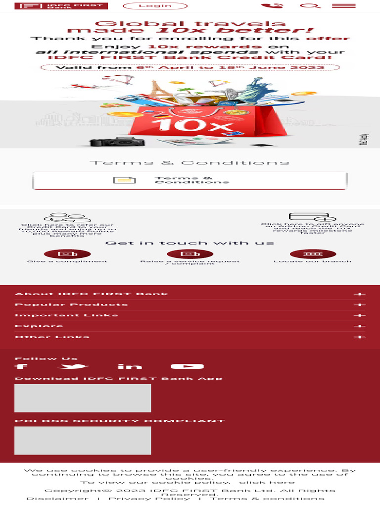 IDFC First Credit Card Benefits Overview | PDF