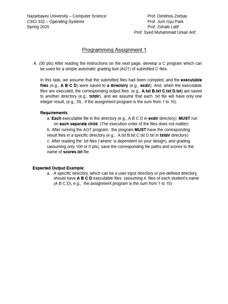 CSCI 332 - Spring 2025 - PA1 | PDF | Thread (Computing) | Software Development