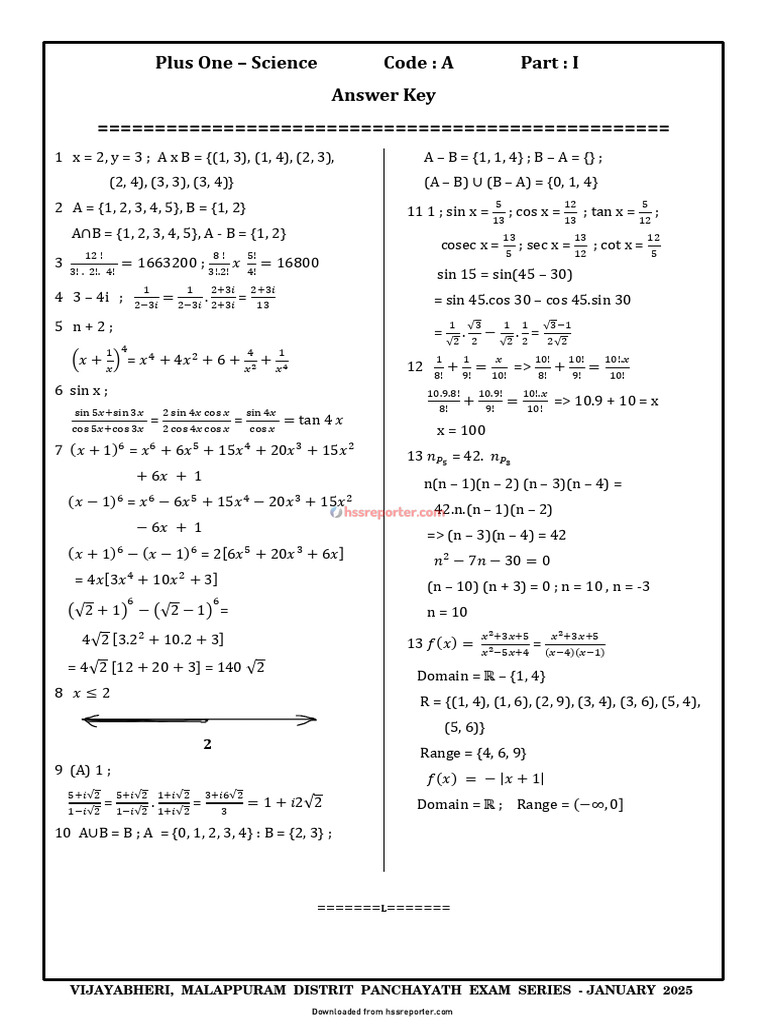 Plus One Science Answer Key | PDF