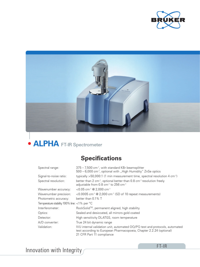 ALPHA Specifications | PDF | Electromagnetic Radiation | Physical Chemistry