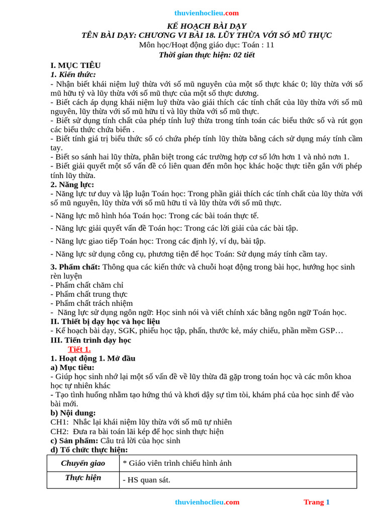 Thuvienhoclieu.com GA Toan 11 KNTT HK 2 | PDF