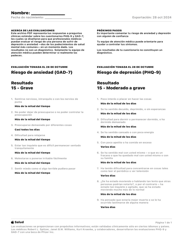 Salud - Bienestar Mental 2024-10-28 | PDF | Depresión (estado de ánimo ...
