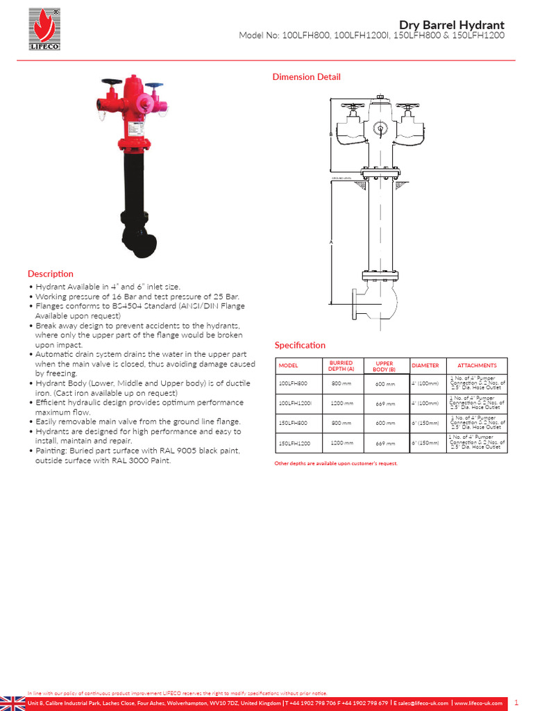 Dry Barrel Hydrant Standard - Compressed | PDF | Mechanical Engineering