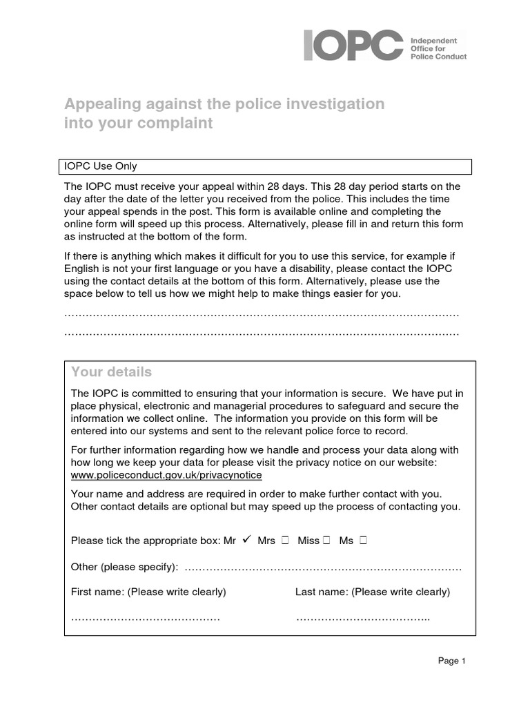 Appeal Process for IOPC Investigations | PDF | Perjury | Justice