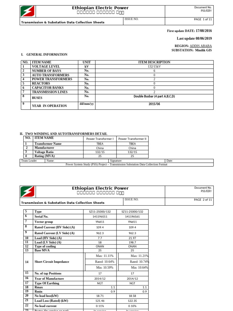 Minilik GIS 132kV SS-2019 | PDF | Electric Power Transmission | Transformer