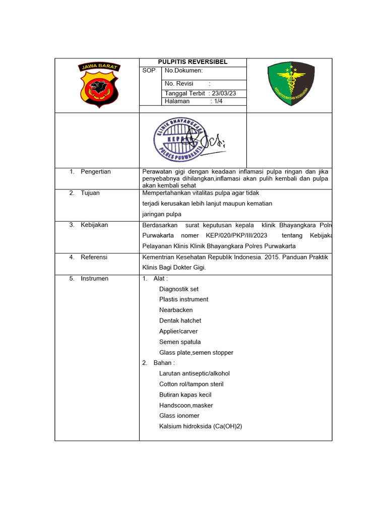 Pulpitis Reversibel Fix | PDF