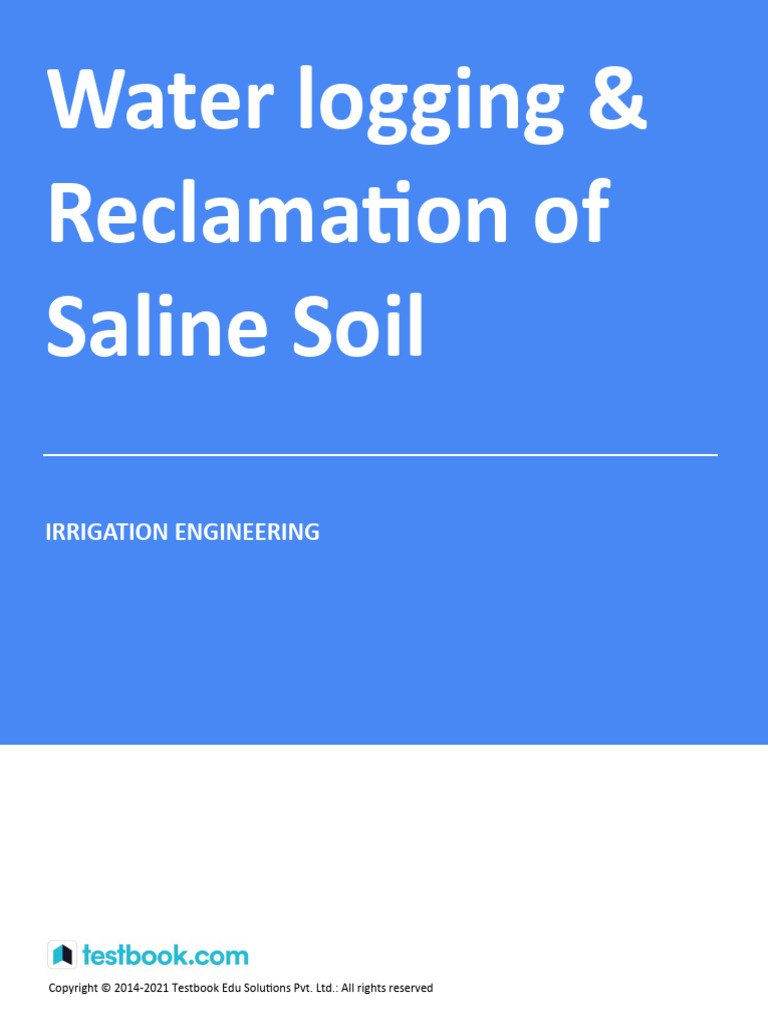 Water Logging & Saline Soil Reclamation | PDF | Soil | Irrigation