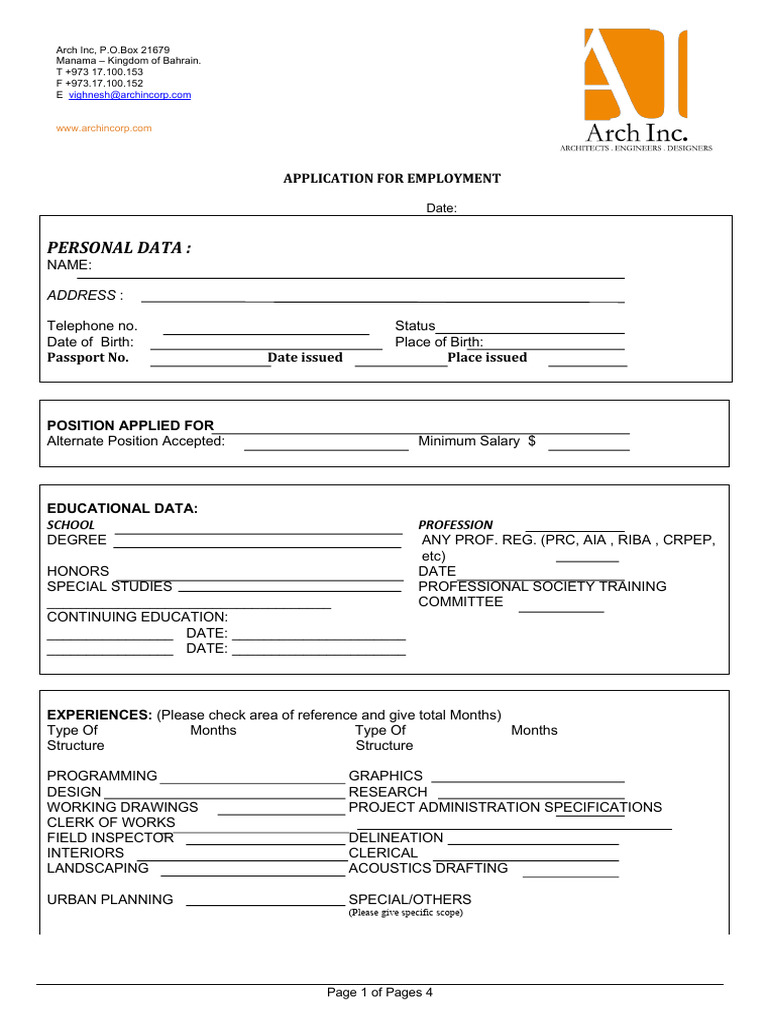 Application Form 2019 | PDF