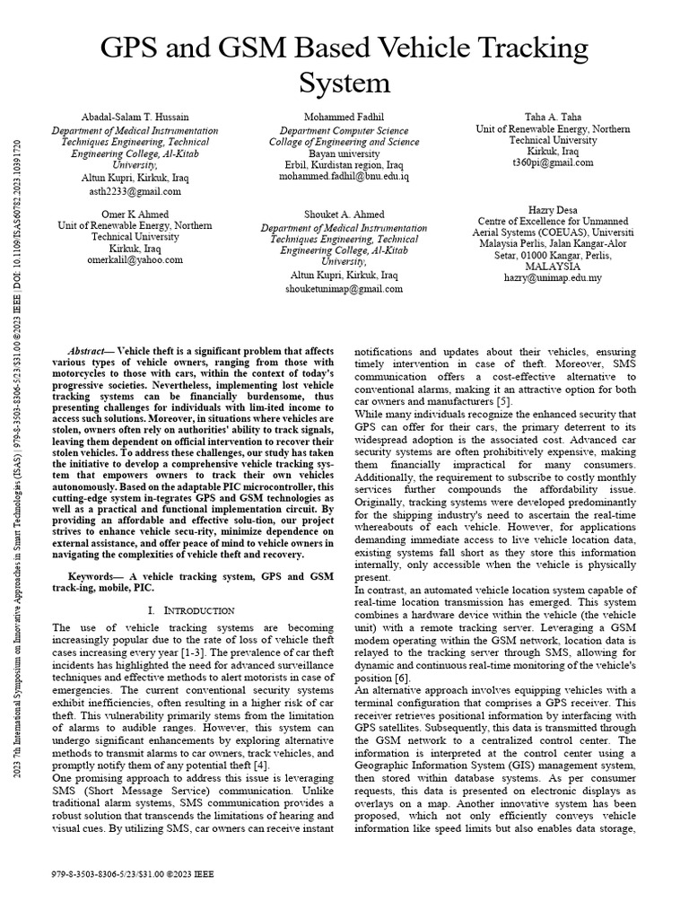 GPS and GSM Based Vehicle Tracking System | PDF | Power Supply | Global Positioning System