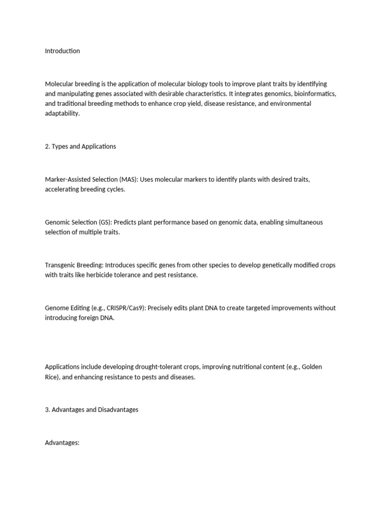 assignment for plants breeding | PDF