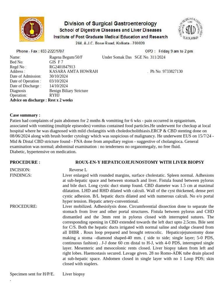 Ragena Begum Bbs | PDF | Liver | Digestive System