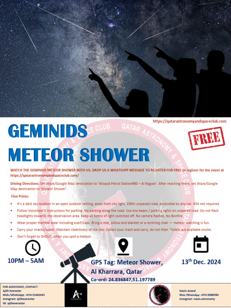 Geminids Meteor Shower'24 Event Poster (1) | PDF