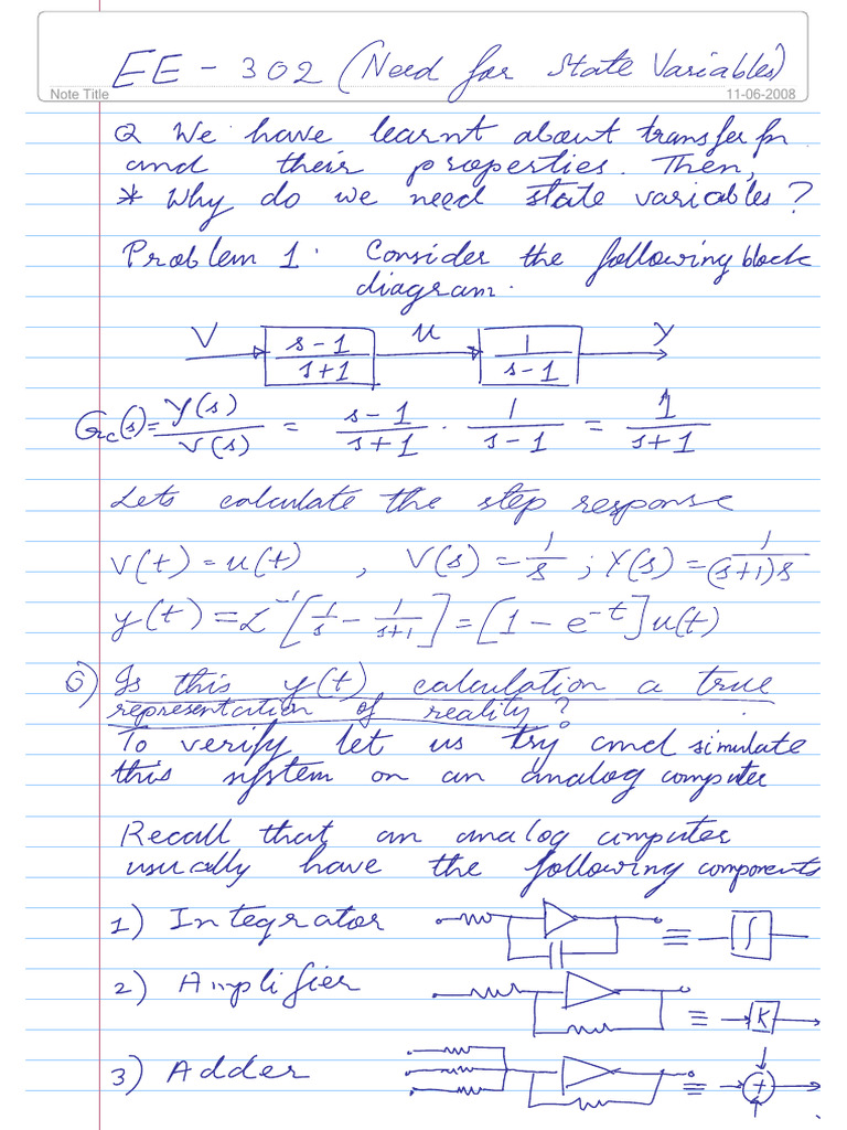 Lecture 3a Need For State Variables | PDF