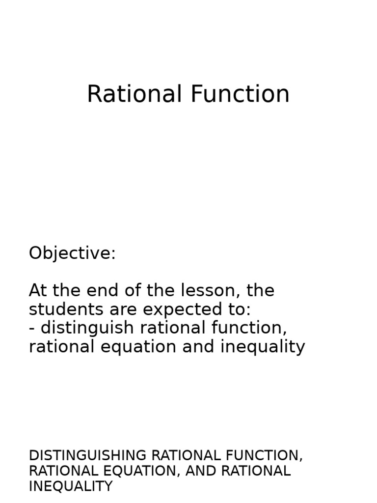 Rational Function Equation Inequality | PDF