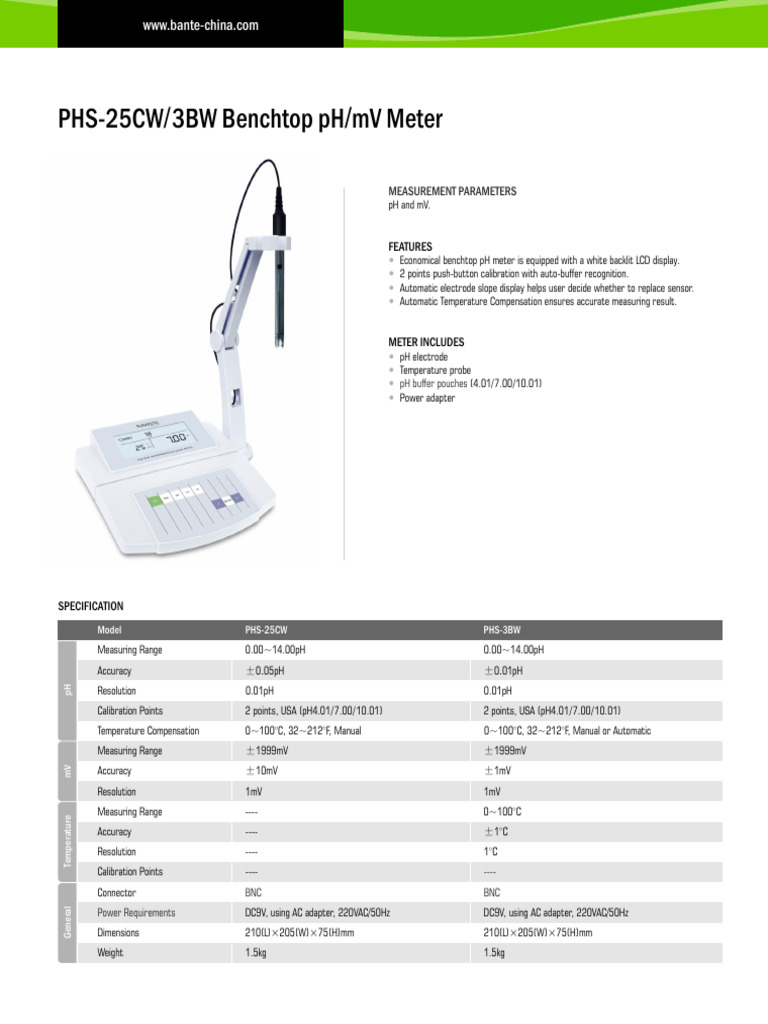 ENG-Benchtop PH Meter | PDF | Ph | Measuring Instrument