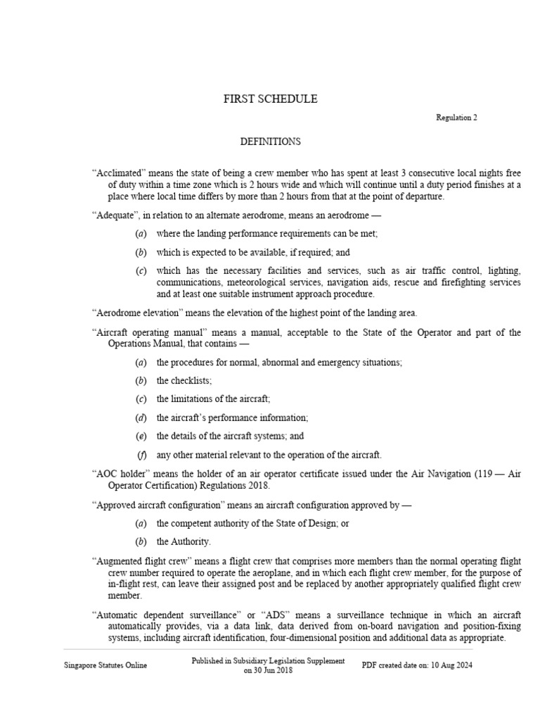 CAA Regulations and Definitions Overview | PDF | Risk | Flight Attendant