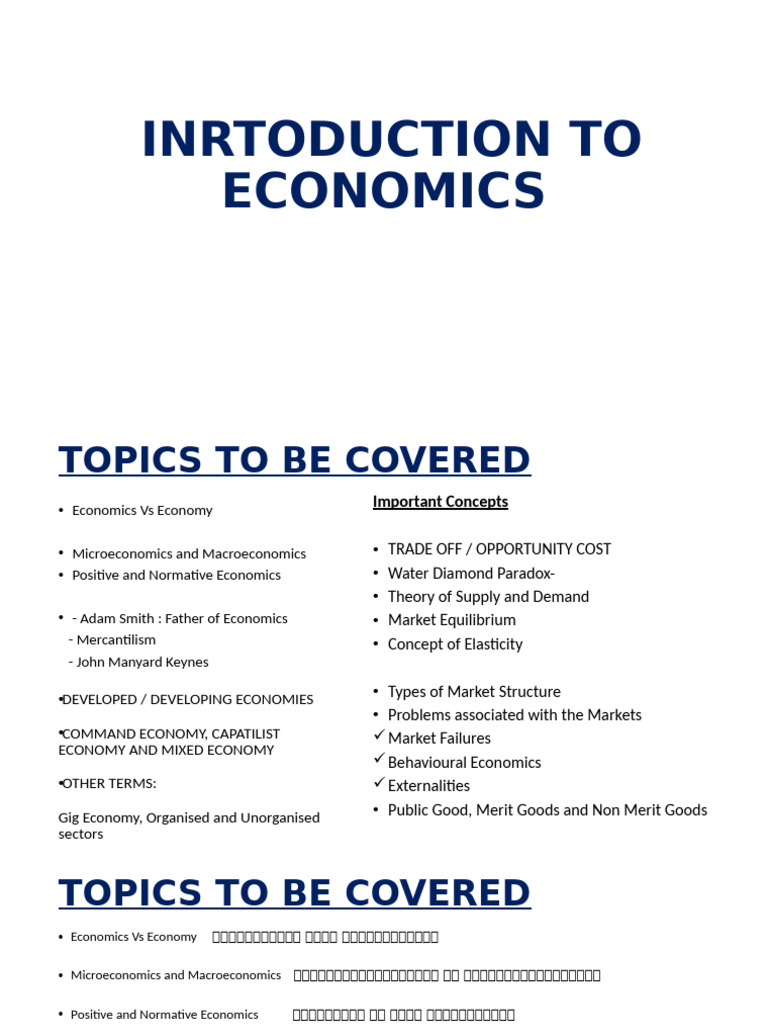 Introduction to Key Economics Concepts | PDF | Elasticity (Economics ...