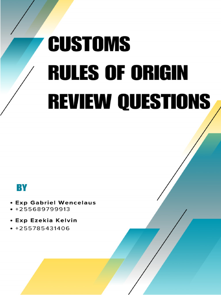 Rules of Origin Interview Prep Guide | PDF | International Trade | Trade