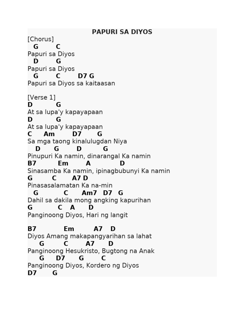 Papuri Sa Diyos | PDF