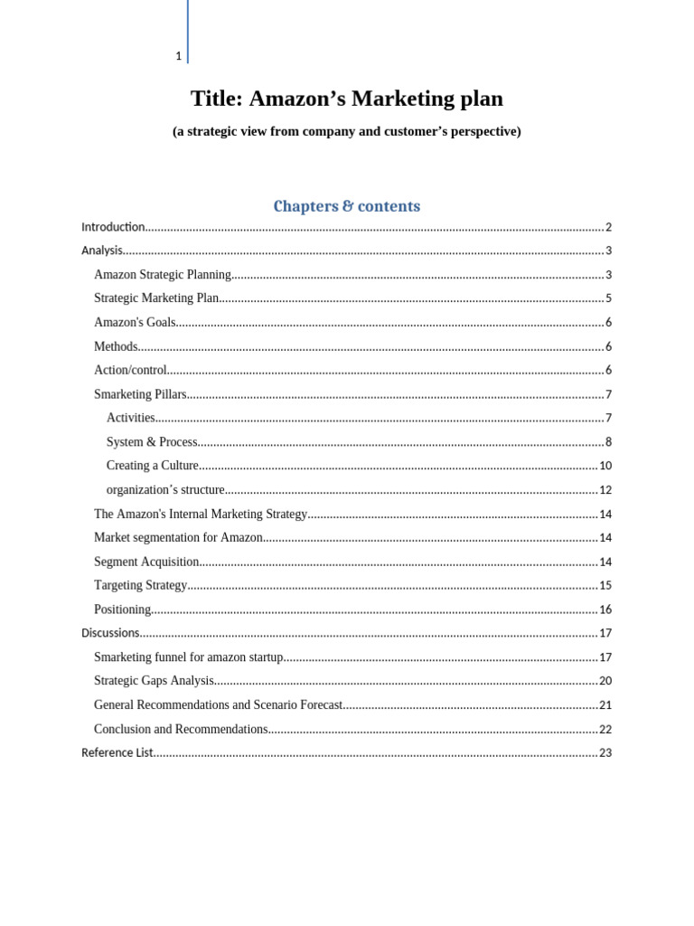 Amazon's Marketing Plan | PDF | Marketing | Brand
