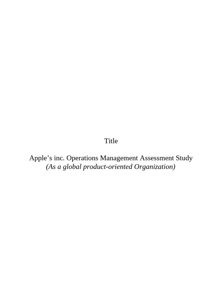 Apple Inc. Operations Management Review | PDF | Apple Inc. | Forecasting