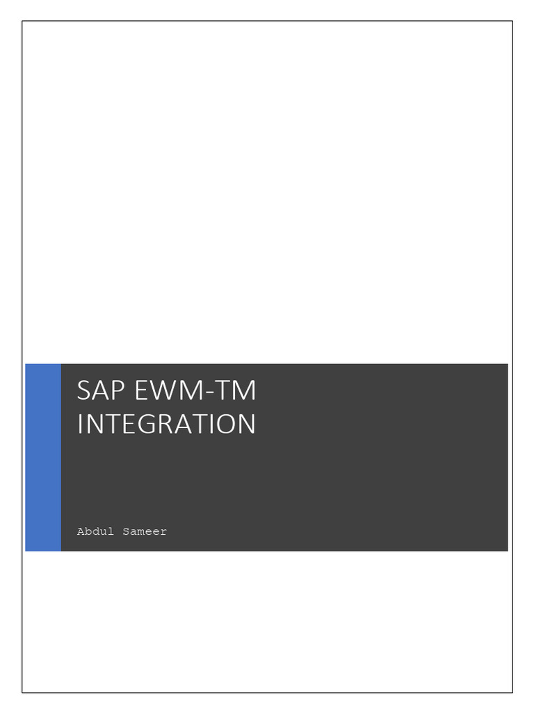 Sap Ewm TM Direct Integration | PDF | Logistics | Warehouse