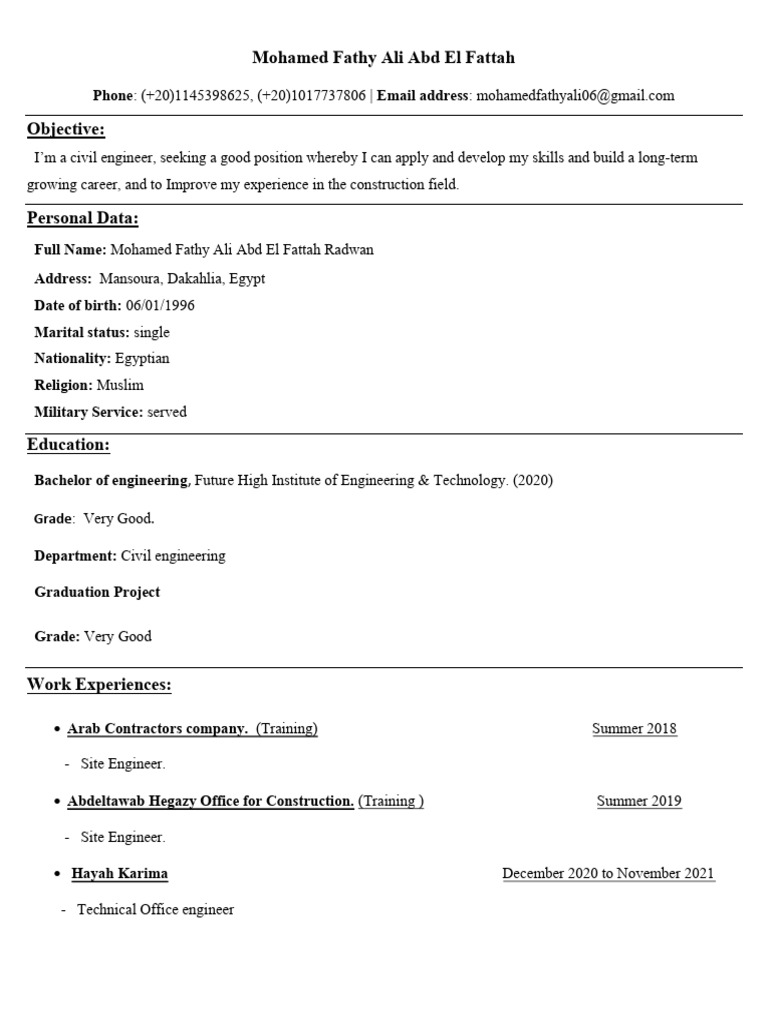 CV Mohamed Fathy | PDF
