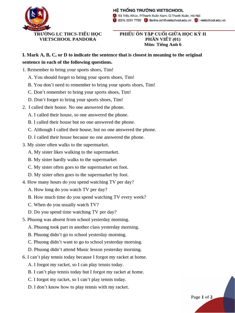 K6 - Writing 1 | PDF