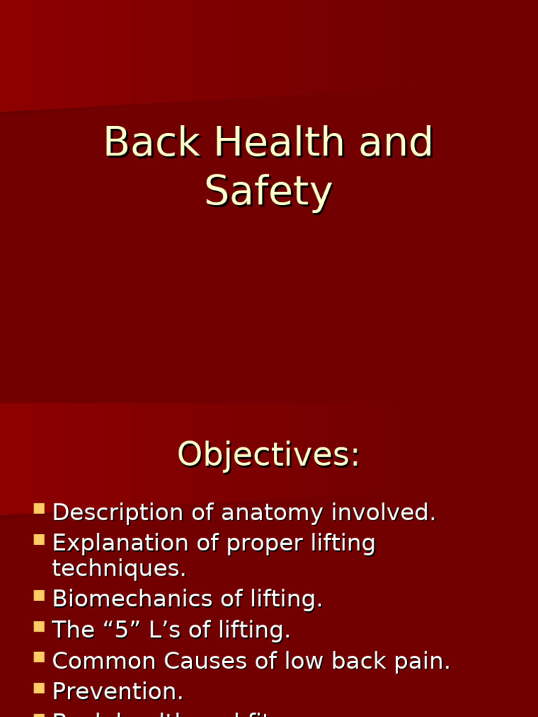 Back Health: Lifting Techniques & Prevention | PDF | Diseases And ...