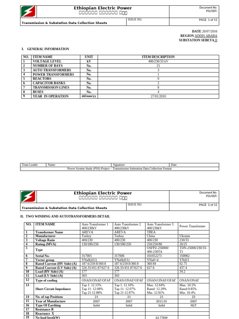 Sebeta II 400kV Substation - 2019 | PDF | Transformer | Electric Power ...