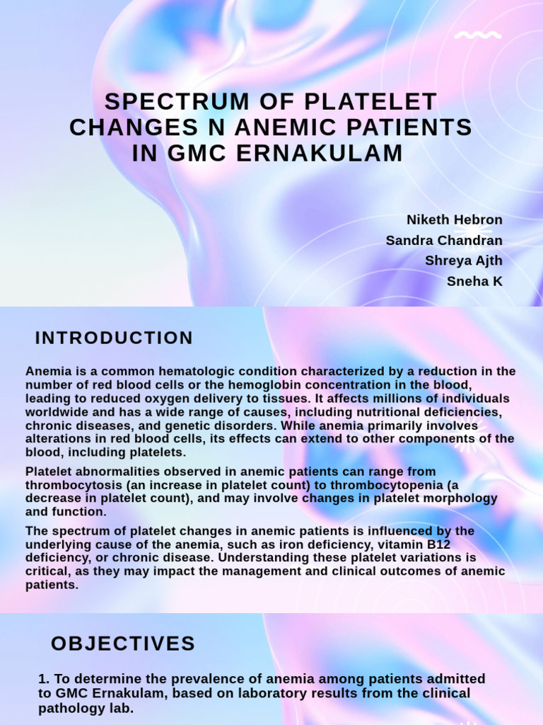 Platelet Changes in Anemic Patients | PDF | Anemia | Blood Cell