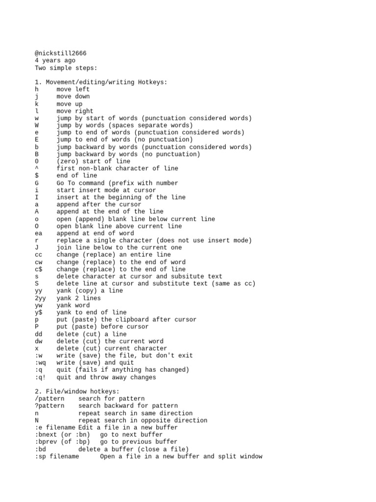 Vim Commands | PDF