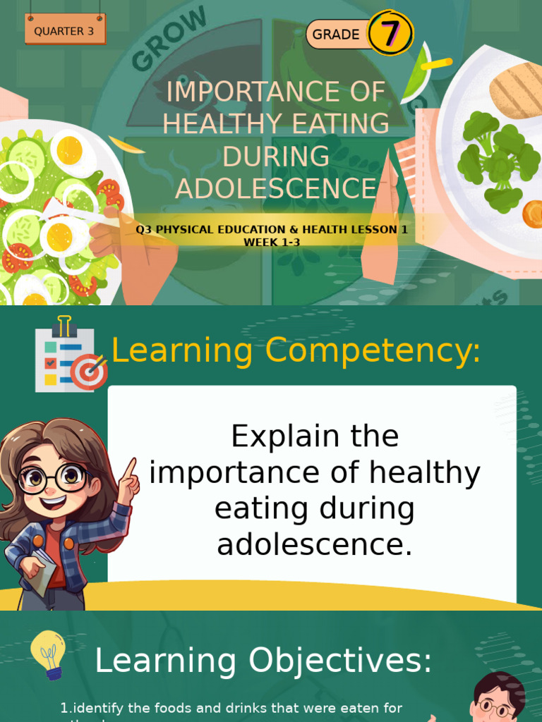 Healthy Eating for Adolescents Guide | PDF | Obesity | Nutrition