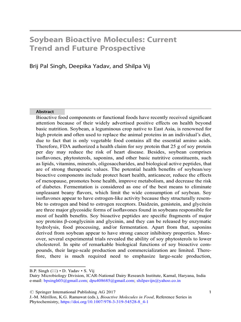 020 Soybean Bioactive Molecules Current Trend And Future Prospective