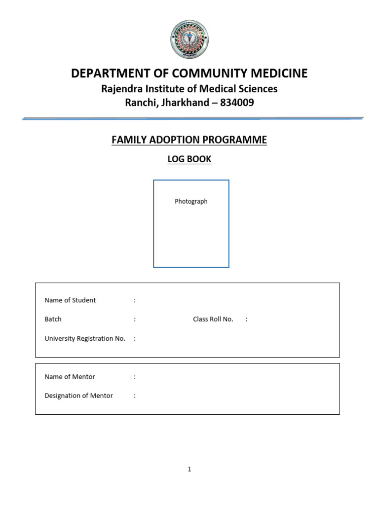 Log Book of Family Adoption - 230422 - 025325 | PDF