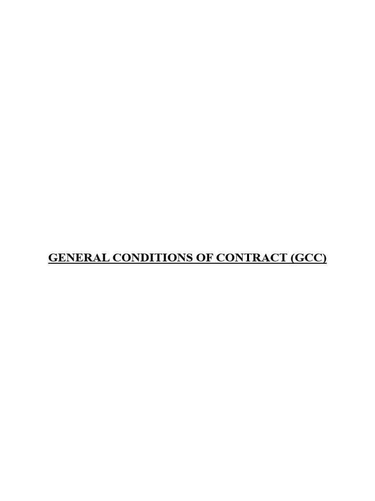 General Conditions of Contract (GCC) | PDF | Taxes | General Contractor