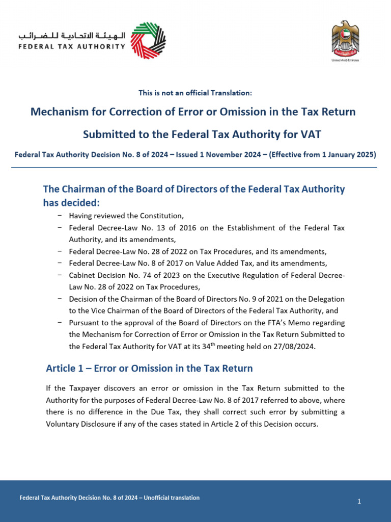 VAT Error Correction Mechanism 2024 | PDF | Taxes | Value Added Tax