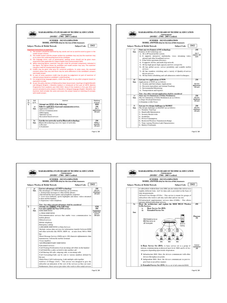 S-23 WMN model answer (2 files merged) (1) | PDF | Computer Network | Radio Frequency Identification
