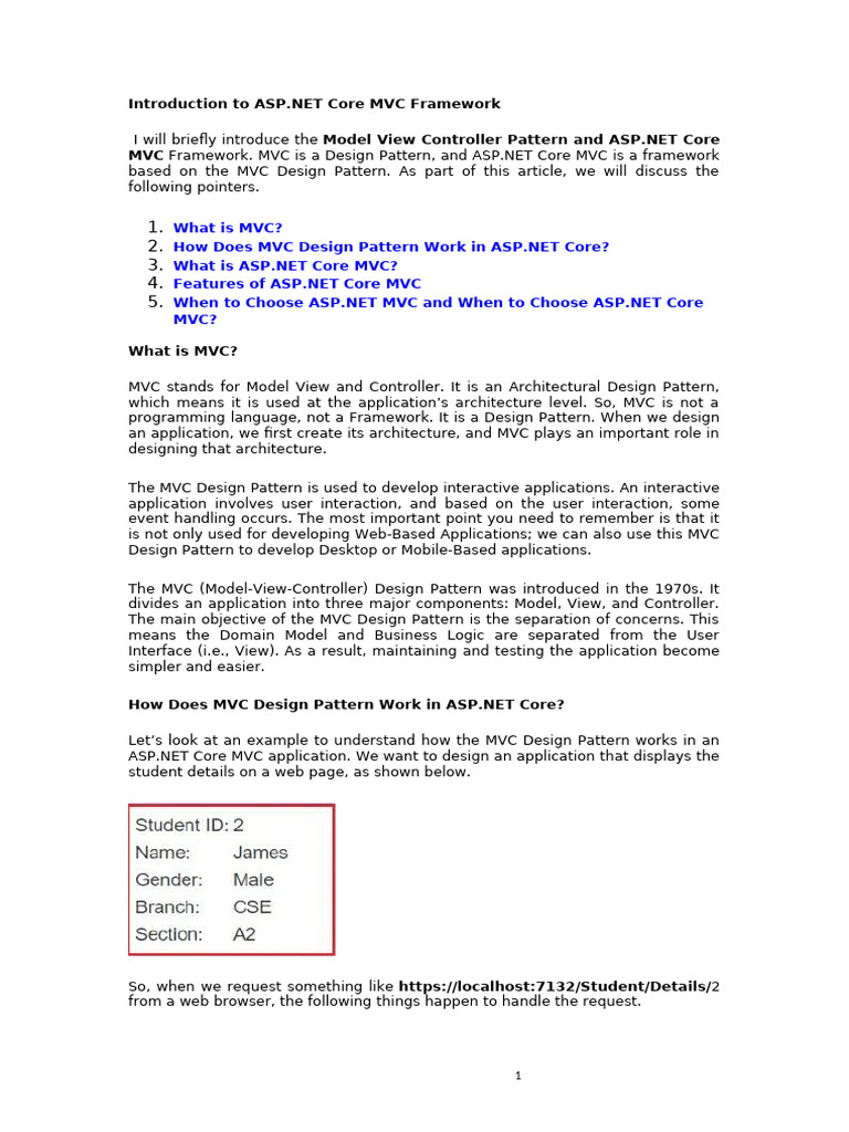 CoreMVC1 | PDF | Model–View–Controller | Software Architecture