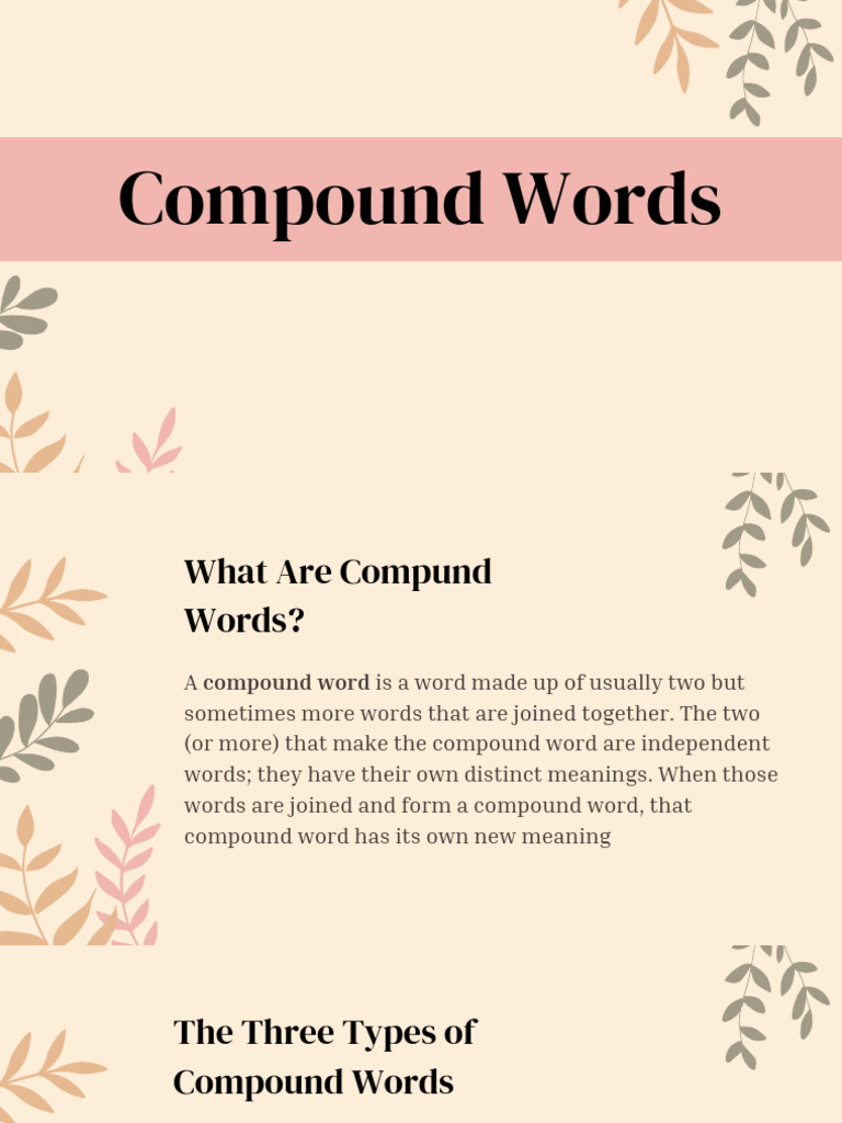 Compound Words | PDF | Word | Language Families
