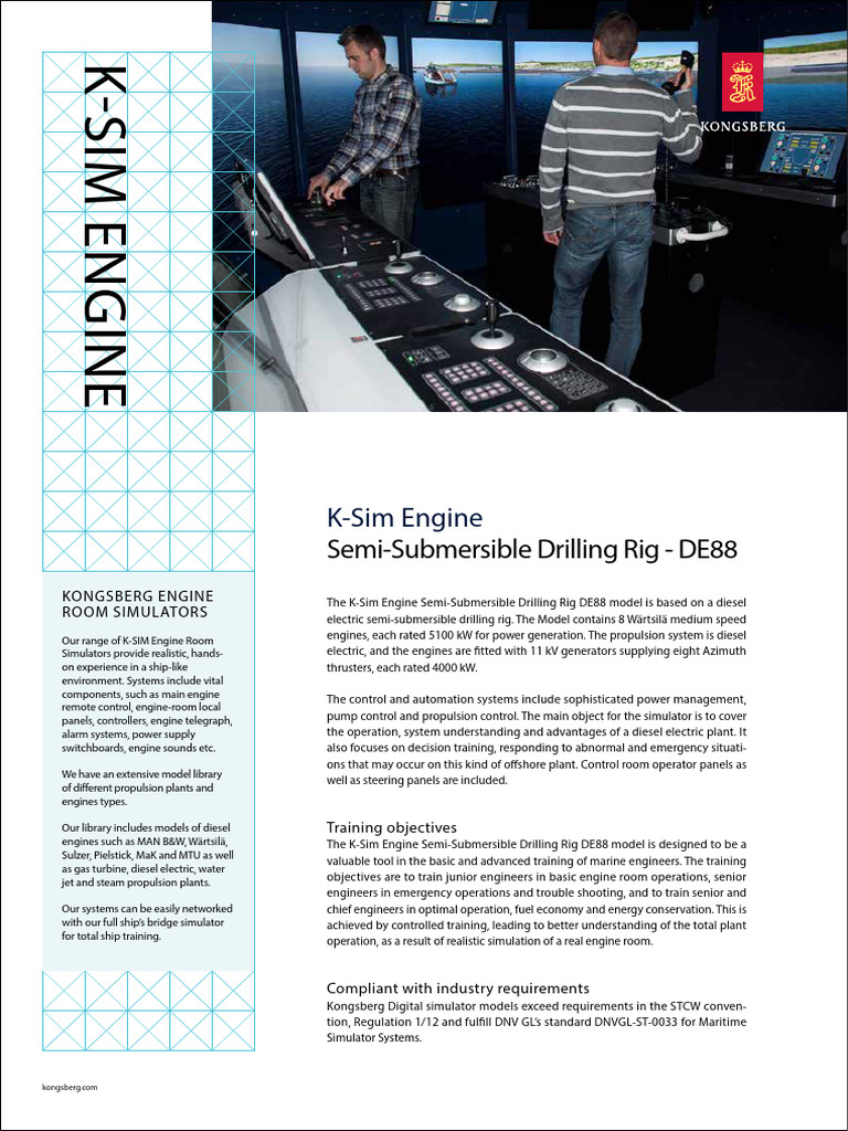 K Sim Engine ERS de 88 Semi Submersible Drilling Rig Model Datasheet ...