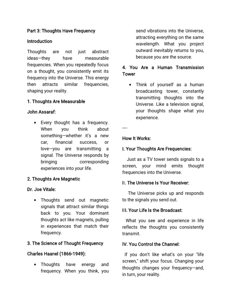Part 3 - Thought Have Frequency | PDF | Thought | Mind