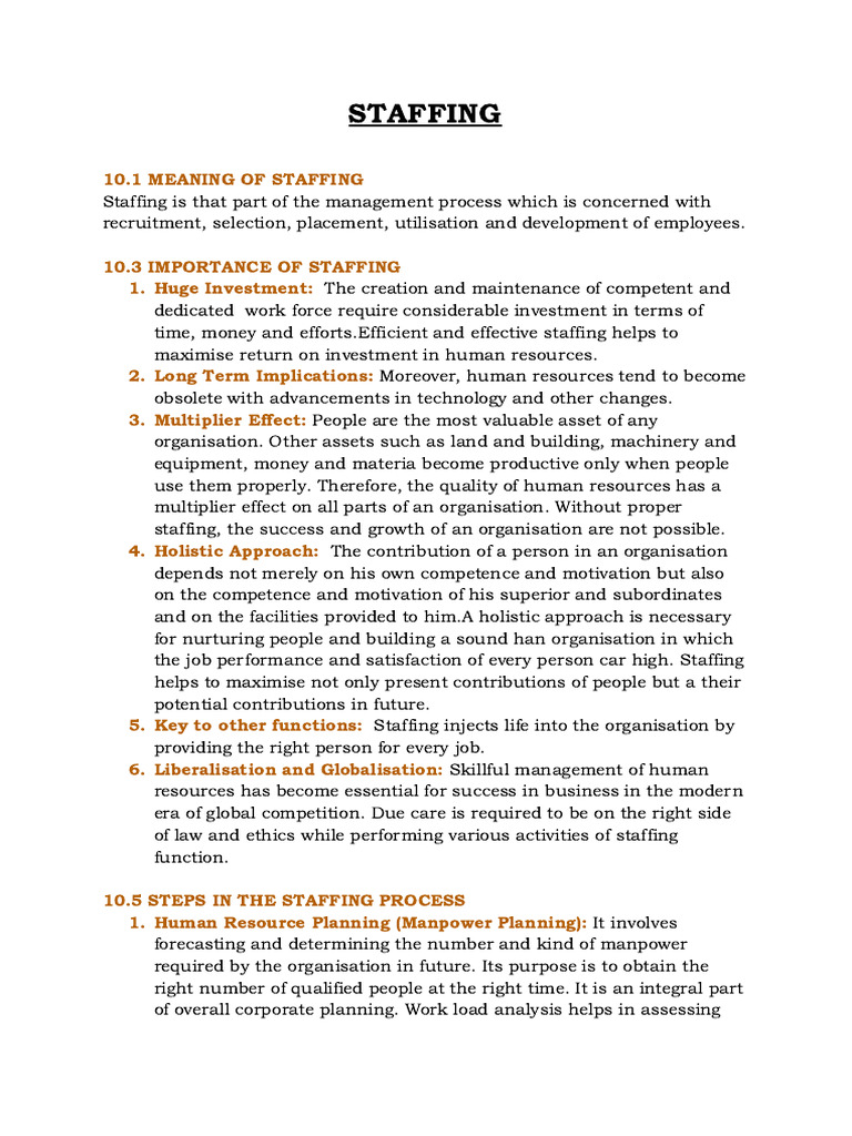 Staffing | PDF | Recruitment | Employment