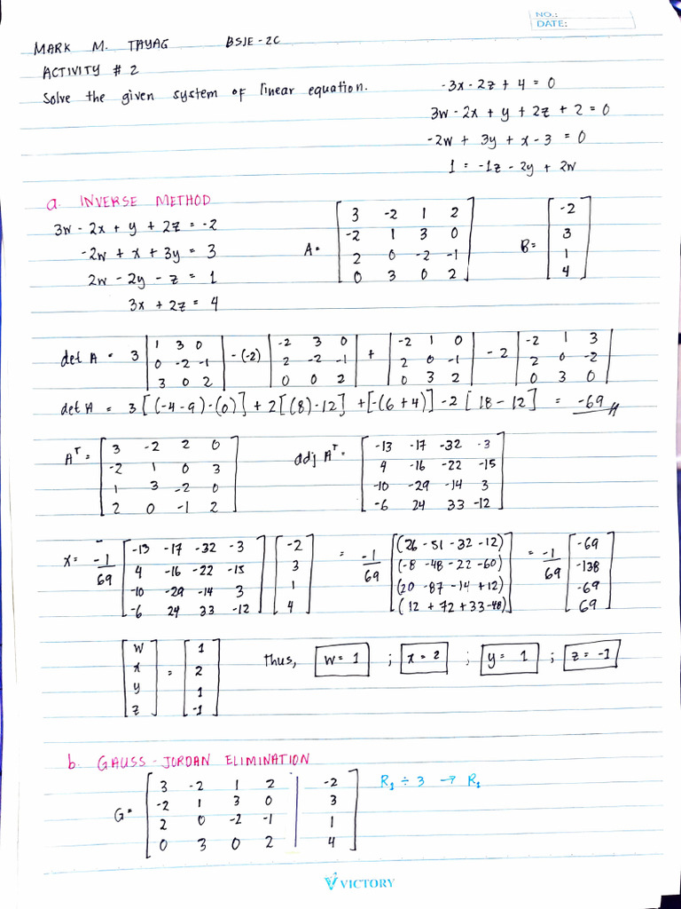 AdvMath Act#2_Tayag, Mark | PDF | Algebra | Applied Mathematics