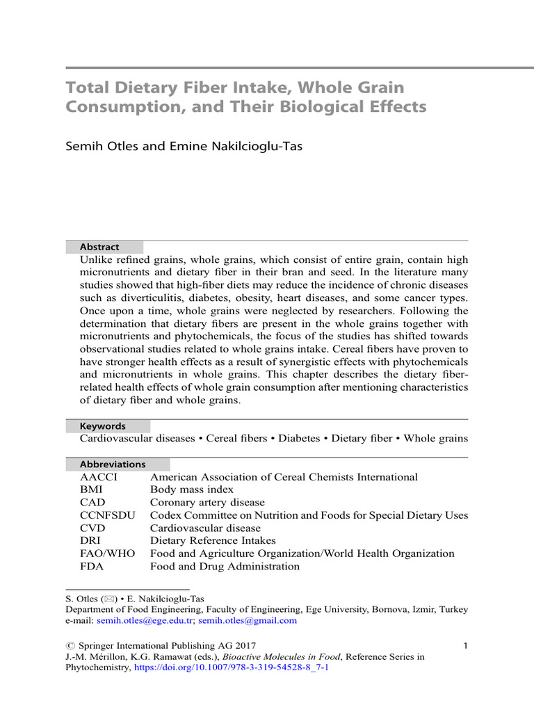 035-Total Dietary Fiber Intake, Whole Grain Consumption, and Their ...