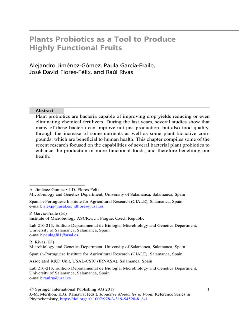 037-Plants Probiotics as a Tool to Produce Highly Functional Fruits | PDF