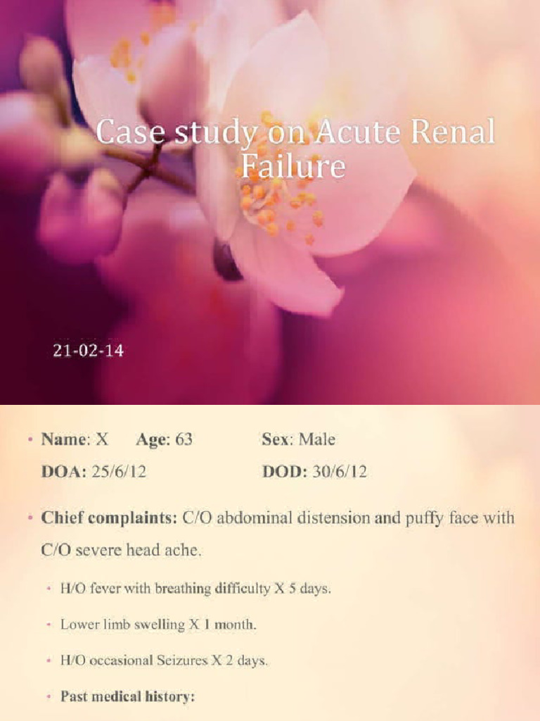 A Case Study On Acute Renal Failure 181550081 | PDF
