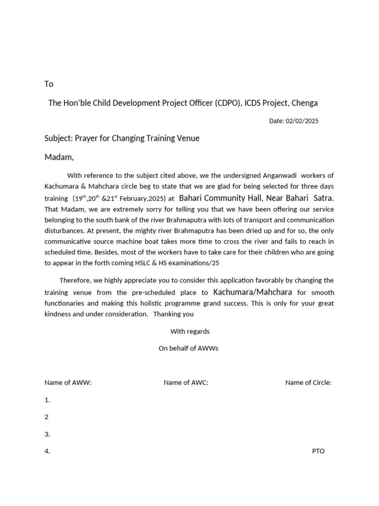 Application Training Venue Change | PDF | Childhood | Human Development