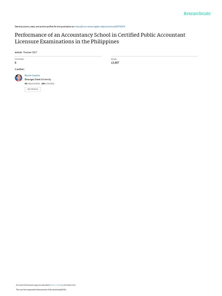 Performance of An Accountancy School in Certified Public Accountant ...